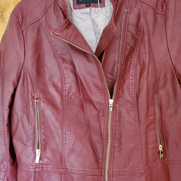 Jackets & Coats | Red Faux Leather Jacket | Poshmark